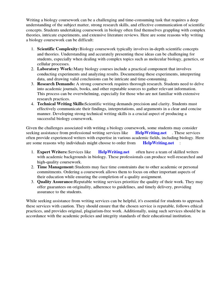 Biology Coursework Research and Rationale | PDF | Biology | Dna