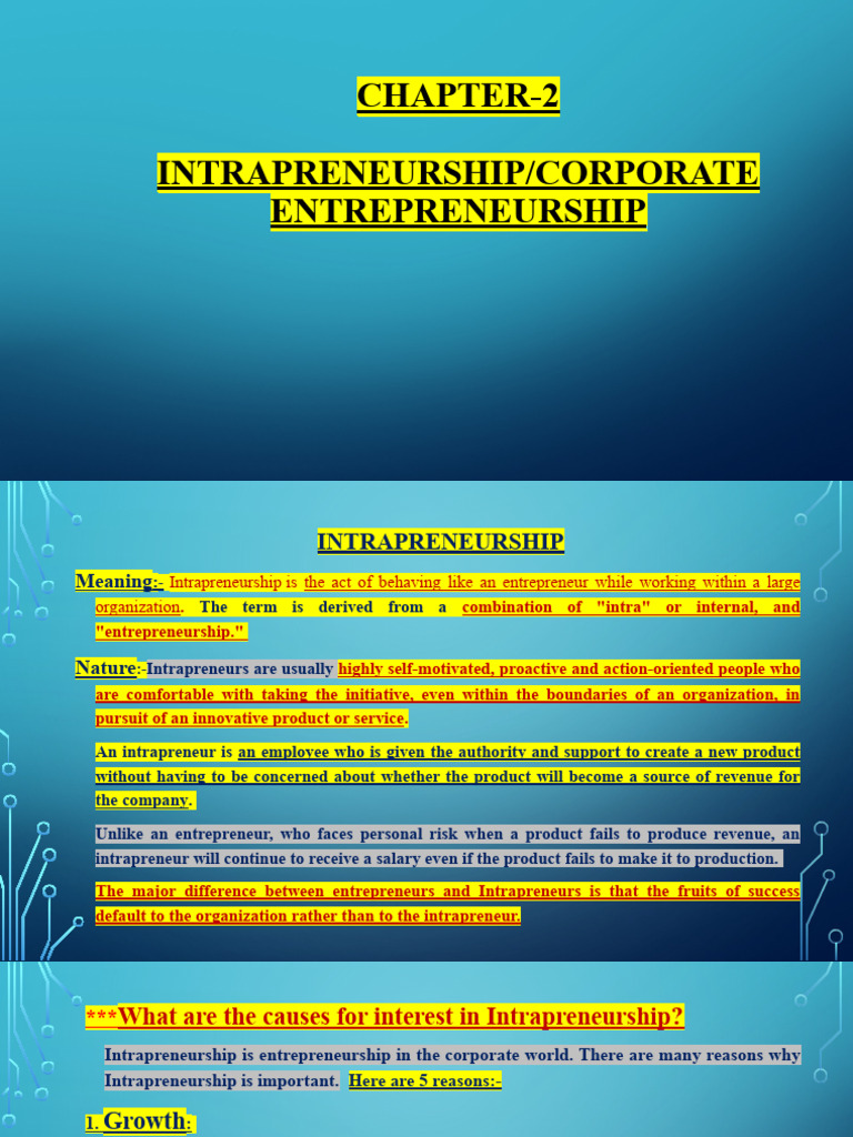 Ch.2 Intrepreneur Enterpreneur (ENVC) | PDF | Entrepreneurship | Motivation