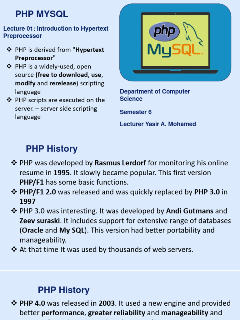 Phpmysql 01 Pdf Php Websites 