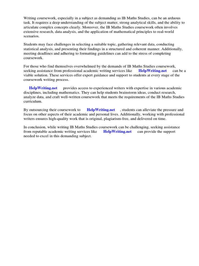 Ib Maths Studies Coursework Examples | PDF | Mathematics | Sat