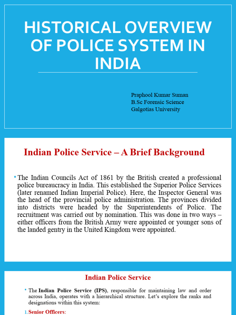 Historical Overview of Police System in India | PDF | Police | Crimes