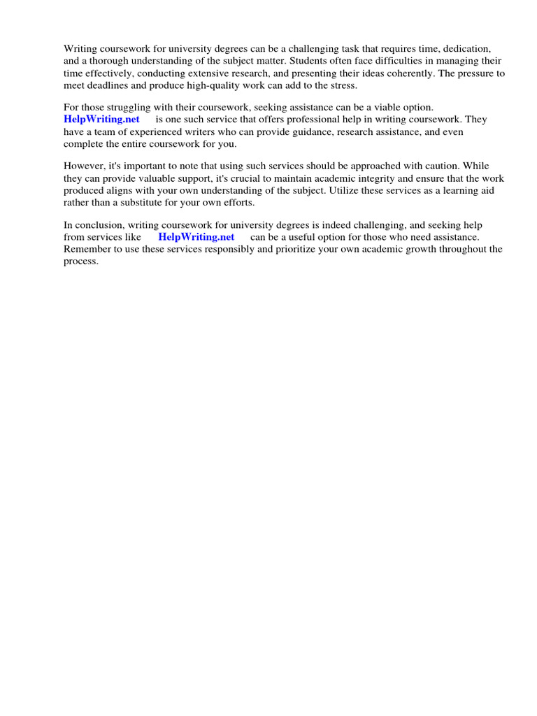 Coursework University Degrees | PDF | Postgraduate Education | Academic ...