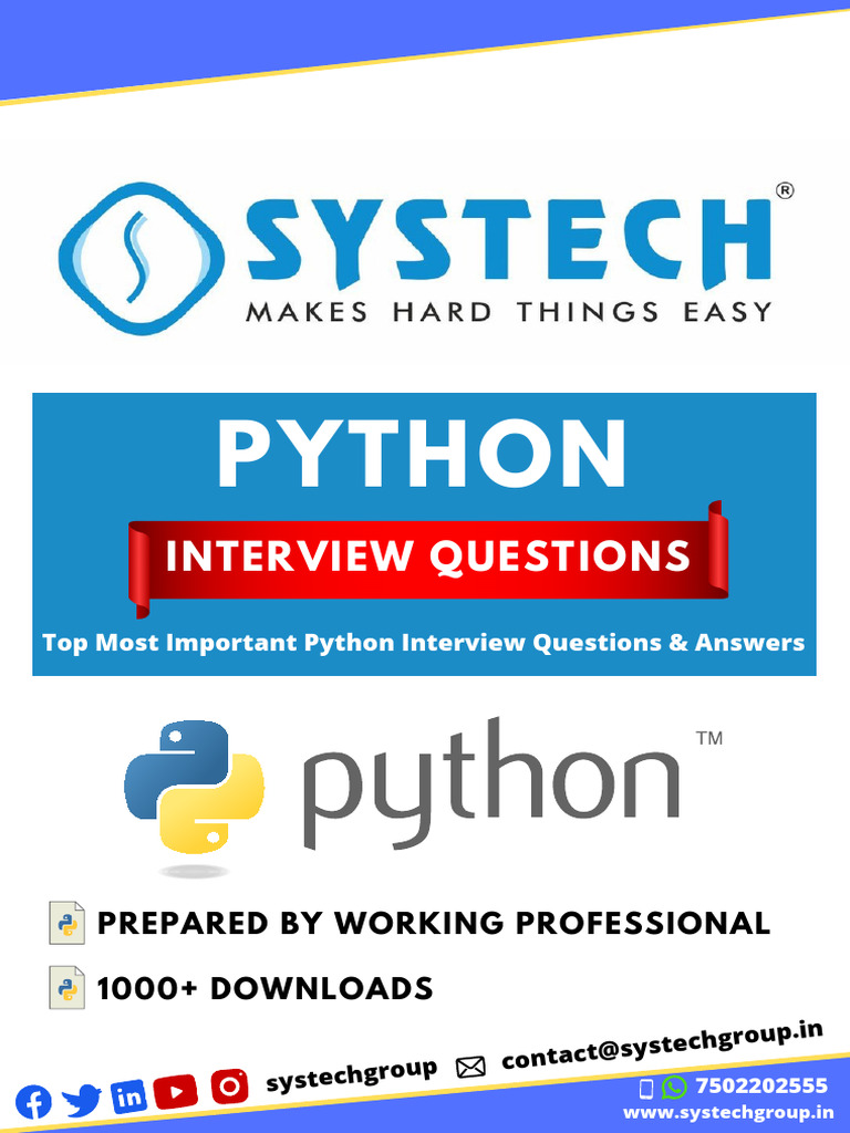 Python Interview Questions Pdf Method Computer Programming Class Computer Programming 