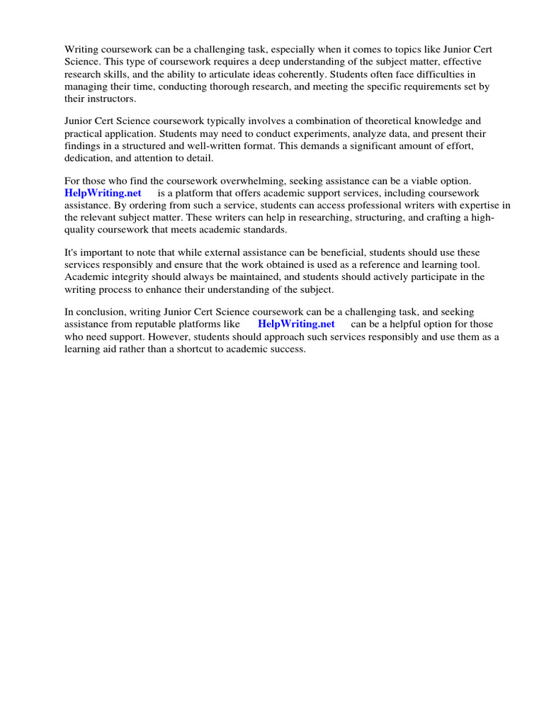 Coursework A Junior Cert Science | PDF | Science | Neuroscience