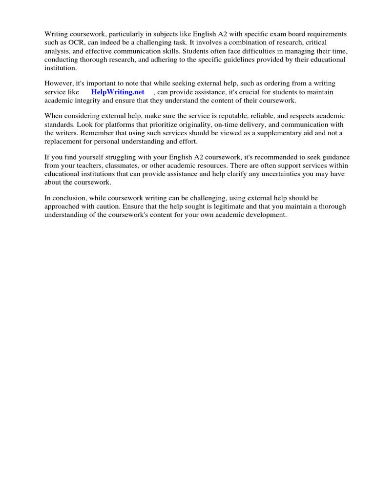 English A2 Coursework Ocr | PDF | Gce Advanced Level (United Kingdom ...