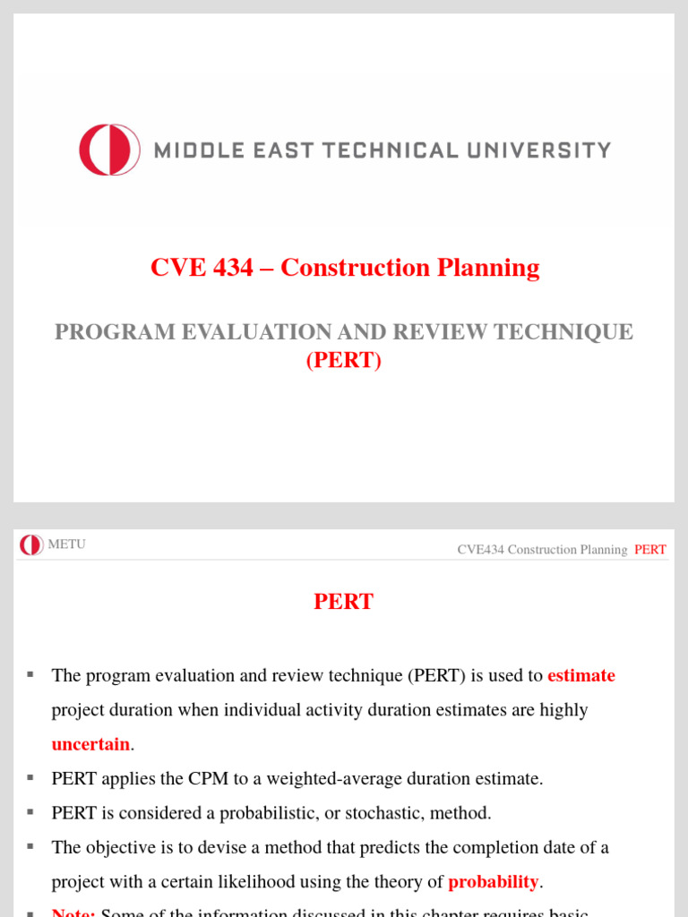 PERT Slides | PDF | Standard Deviation | Normal Distribution