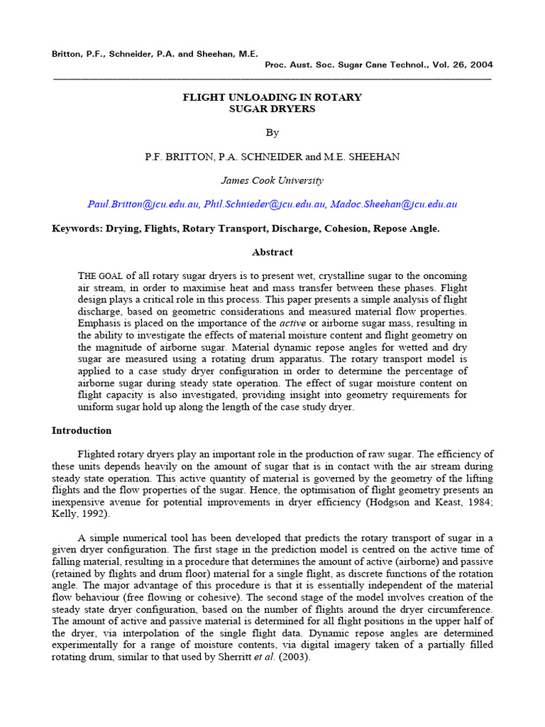 Sugar Dryers | PDF | Flight | Discharge (Hydrology)