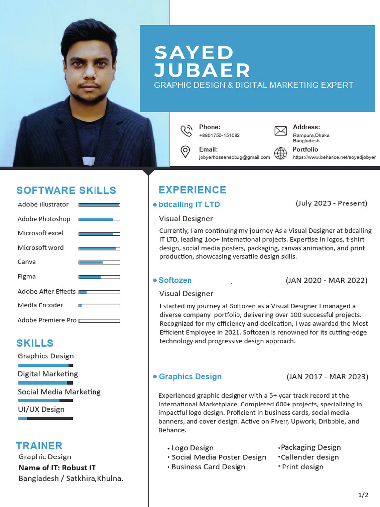 CV Jubaer | PDF | Graphic Design | Computing