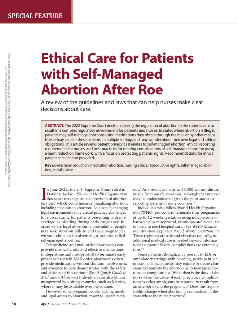 Ethical Care For Patients With Self Managed.16 | PDF | Abortion | Health Care