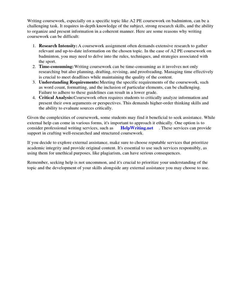 A2 Pe Coursework Badminton | PDF | Physical Fitness | Dieting