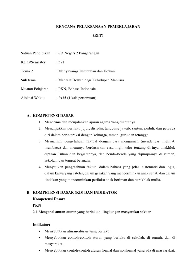 Contoh RPP | PDF