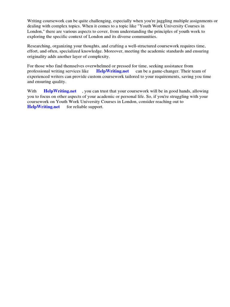 Youth Work University Courses London | PDF | Academic Degree | Teacher ...