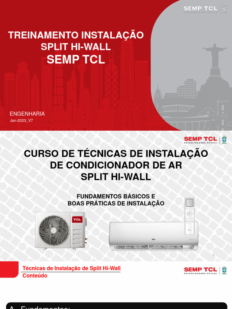 Treinamento de Instalação Split Hi-Wall | PDF | Refrigeração | Ar ...