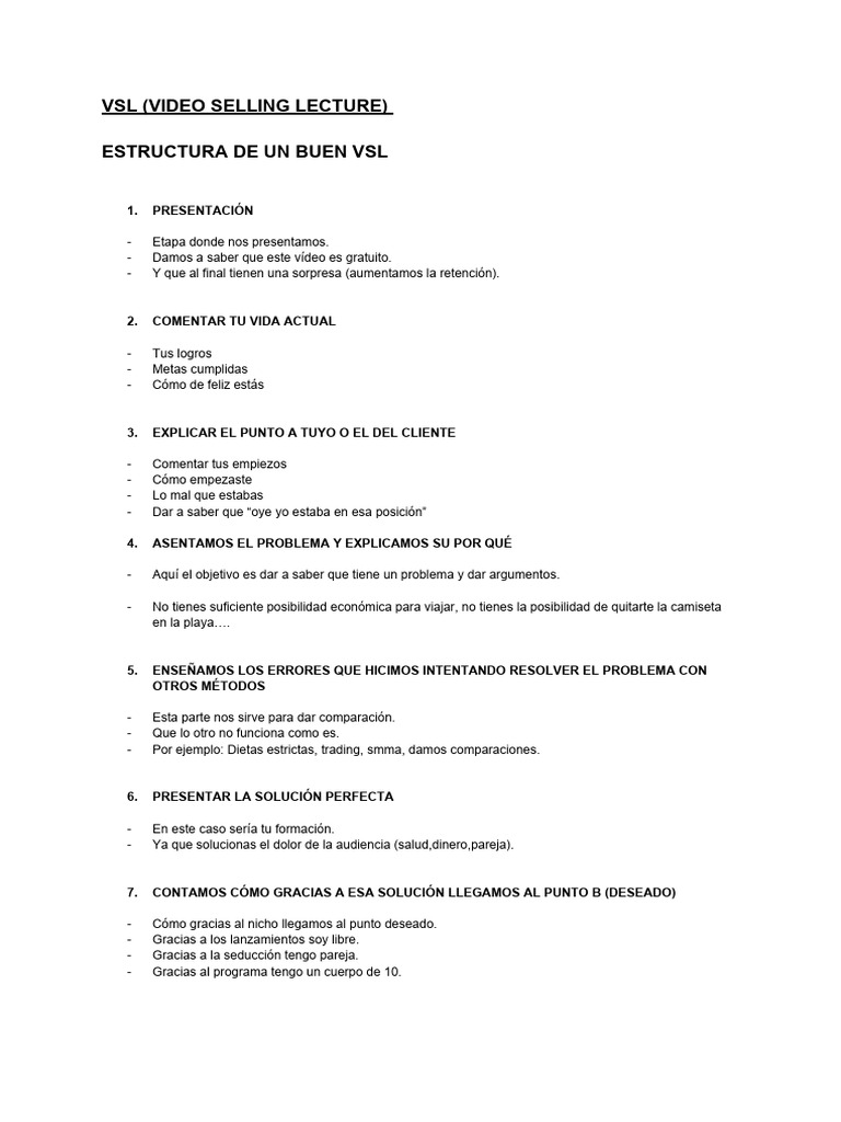 Estrategia Efectiva para Crear un VSL | PDF