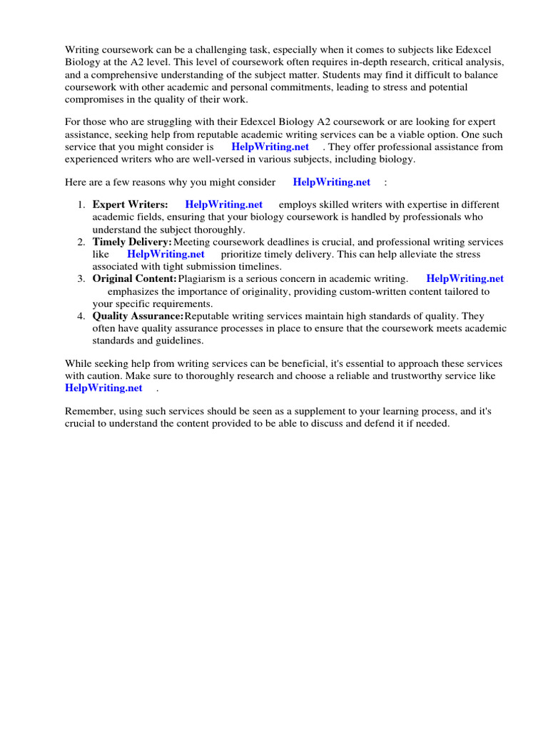 Edexcel Biology Coursework Ideas A2 | PDF | Water | Ecosystem