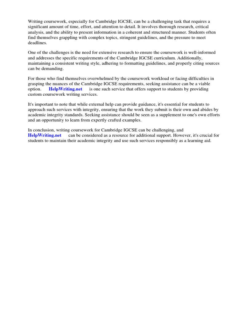 Cambridge Igcse Coursework Examples | PDF | Qr Code | Websites