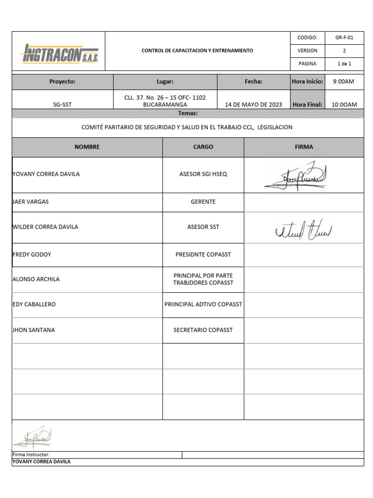 Capacitacion Copasst | PDF