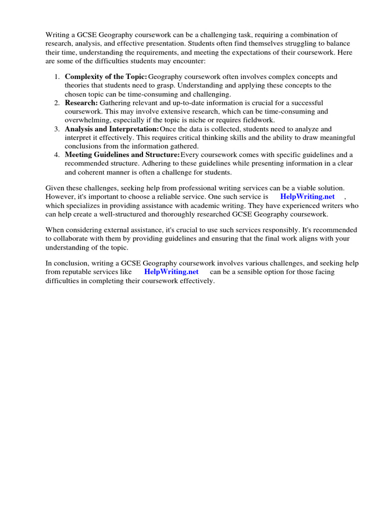 Gcse Geography Coursework Layout | PDF | Statistical Hypothesis Testing ...