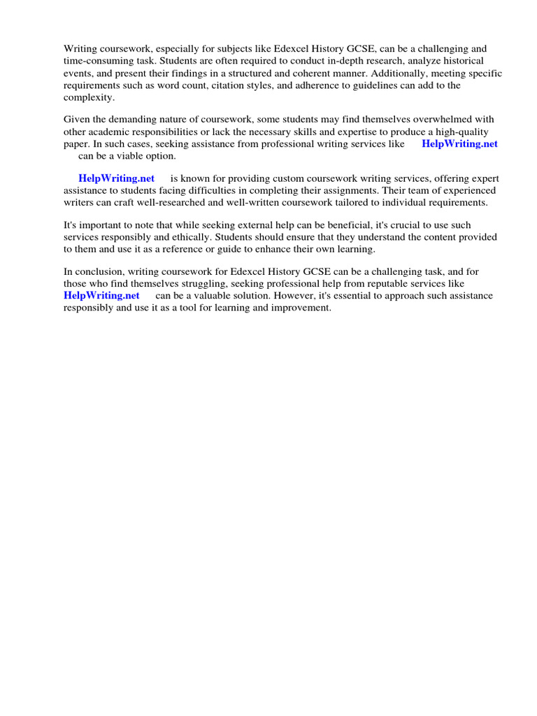 Edexcel History Gcse Coursework Percentage | PDF