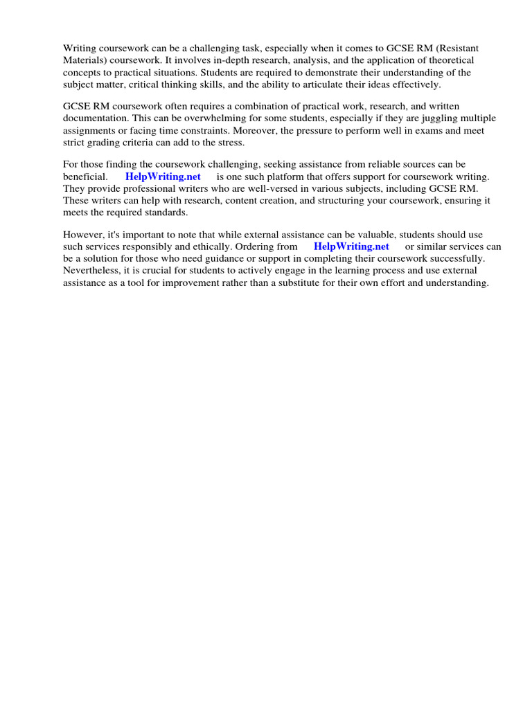 Gcse RM Coursework Examples | PDF