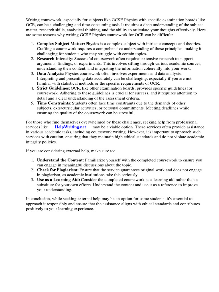 Gcse Physics Coursework Ocr | PDF | Facebook | Social Media