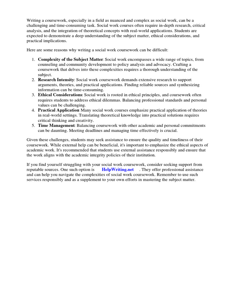 Social Work Course From Home | PDF | Social Work | Academic Degree