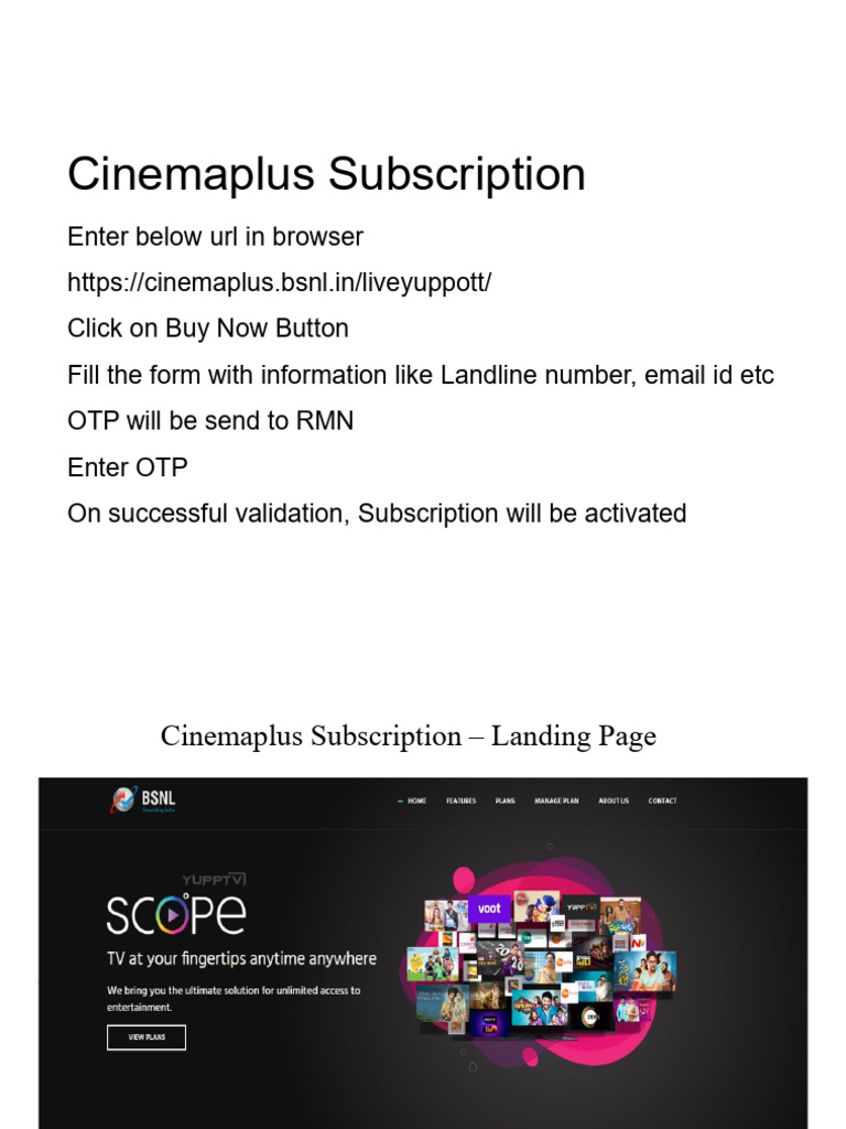 Cinema Plus Subscription Guide | PDF