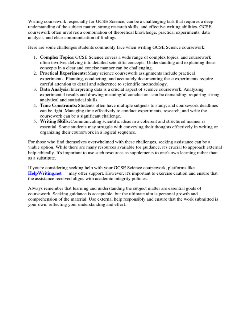 Gcse Coursework Science Examples | PDF | Experiment | Science