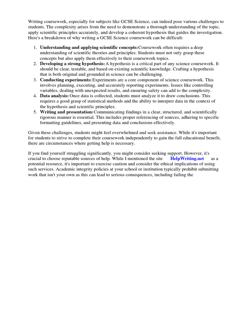 Gcse Science Coursework Hypothesis | PDF | Experiment | Scientific Method