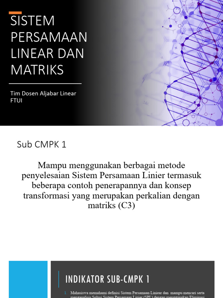 Matriks Augmented dalam SPL | PDF