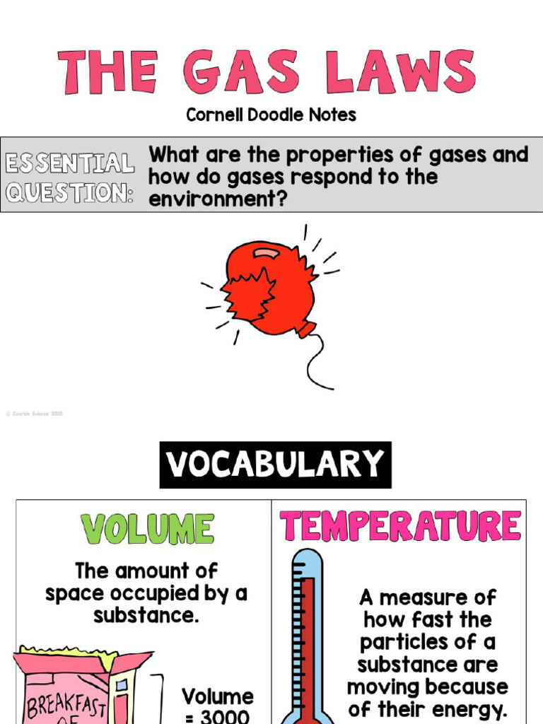 Gas Laws Cornell Doodle Notes Presentation | PDF