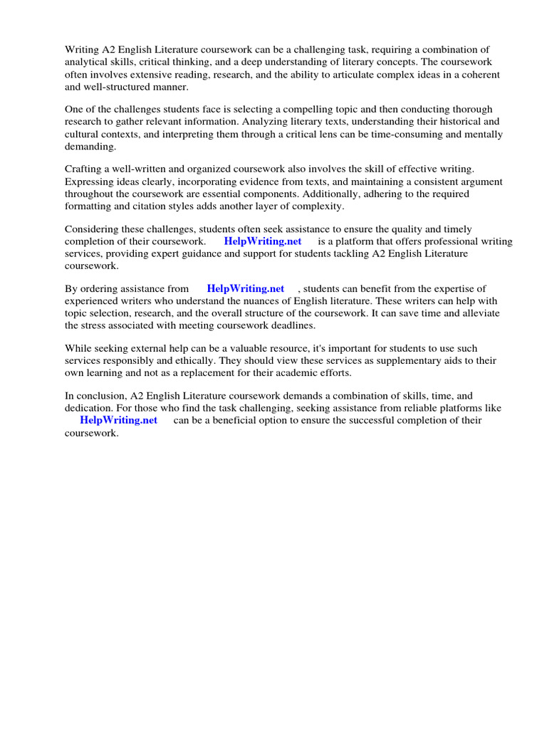 Examples of A2 English Literature Coursework | PDF | Rhetoric | Aesthetics