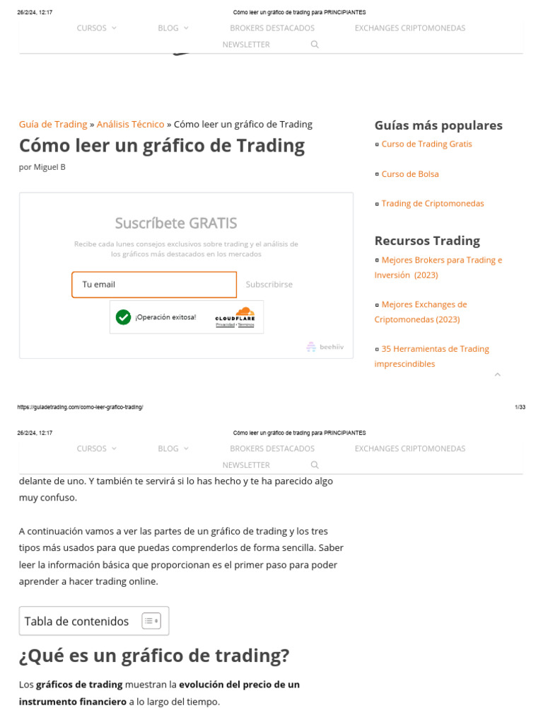 Cómo leer gráficos de trading para principiantes | PDF | Mercado de ...