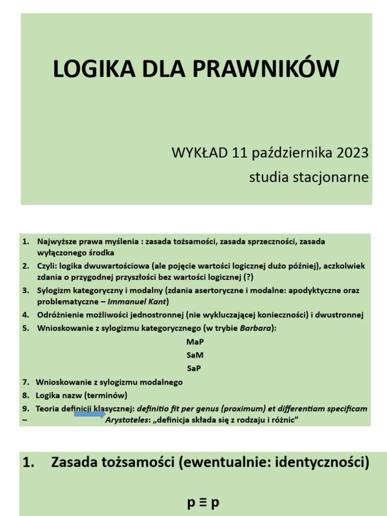 Wykład 2 Logic 2023 24 | PDF