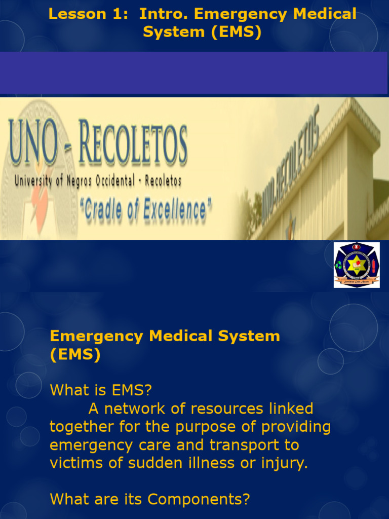 Lesson1 Ems - First Aiddddddddd | Download Free PDF | Emergency Medical ...