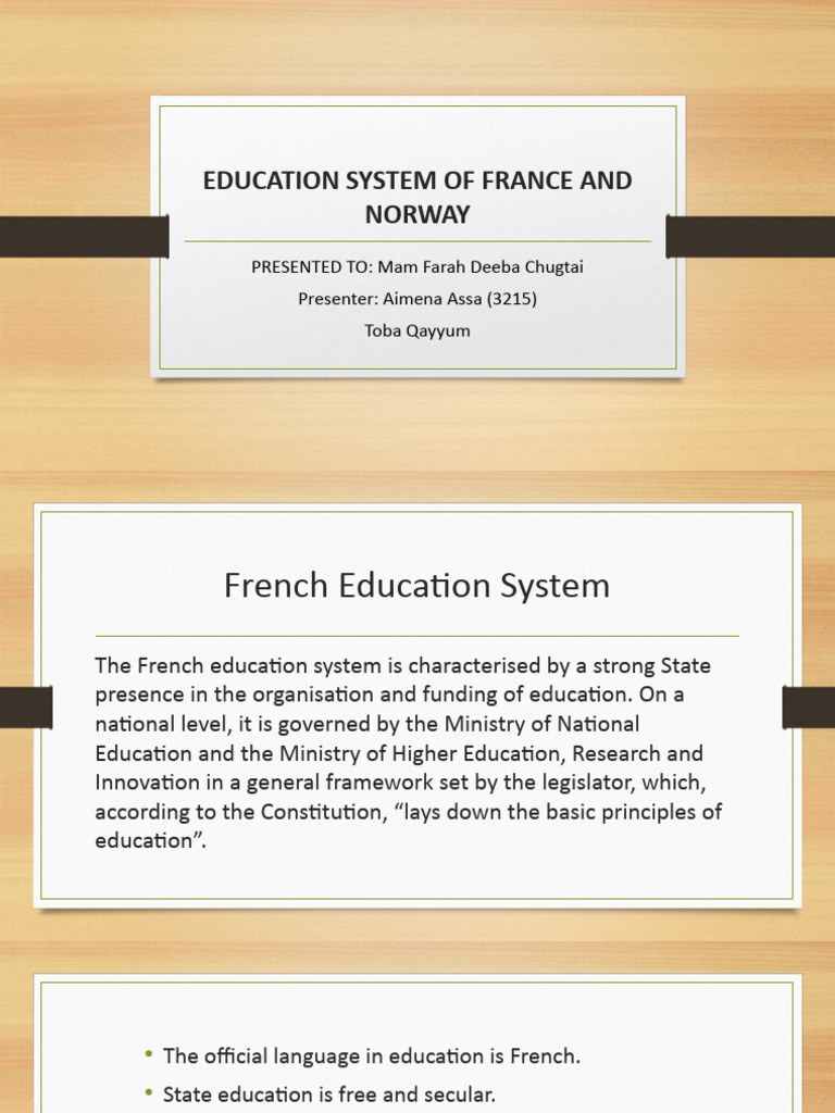 Education System of France and Norway | PDF | Schools | Educational Stages