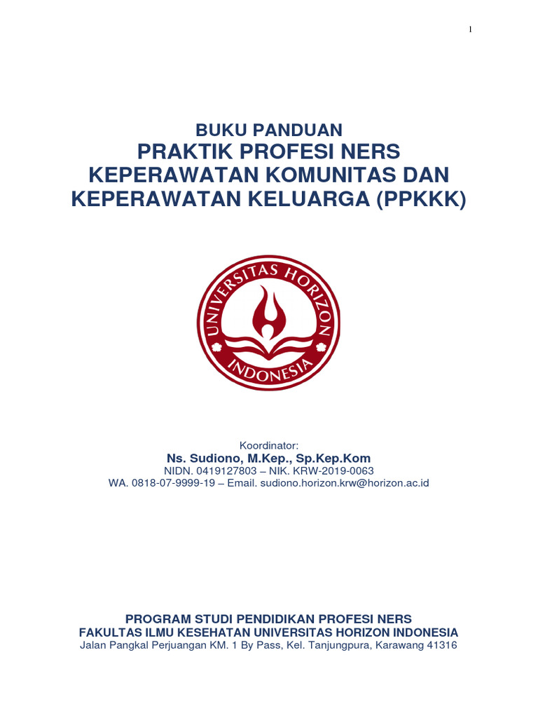 Buku Panduan Praktik Profesi Ners Komunitas Keluarga (Revisi Final SY2324) | PDF