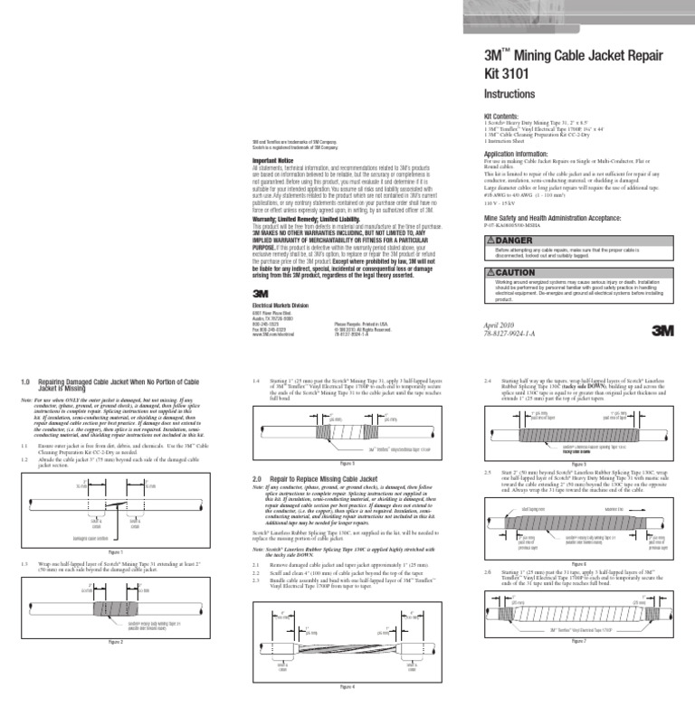 3M - Mining Cable Jacket Repair Kit 3101 | PDF | Insulator (Electricity ...