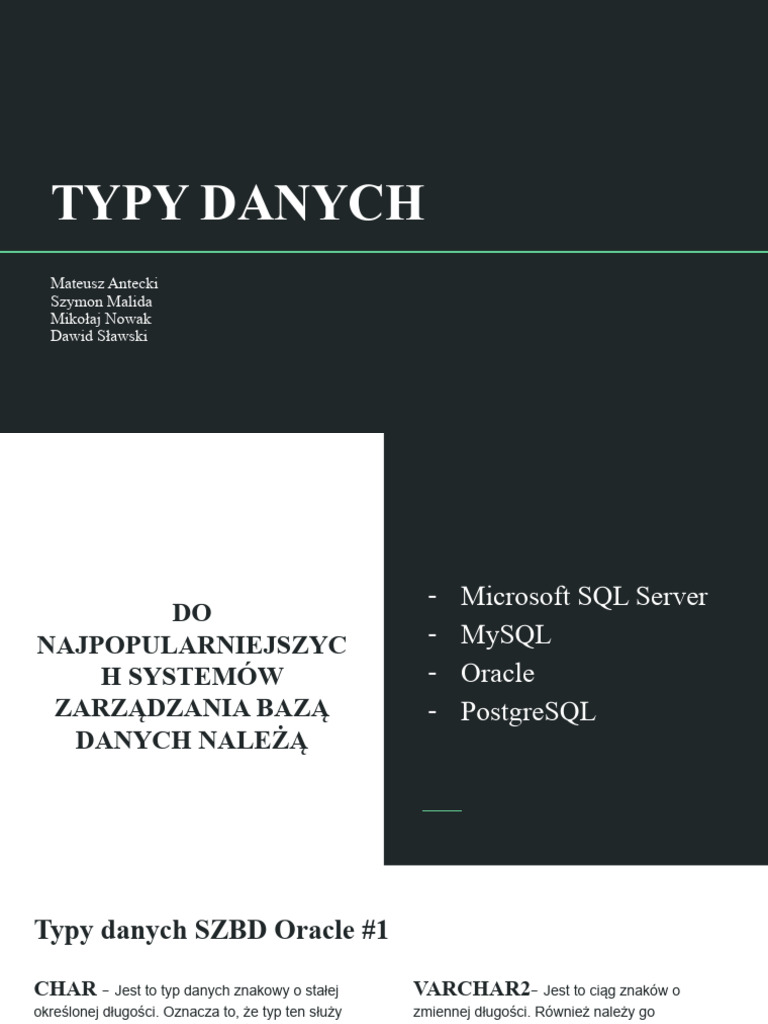 Typy Danych | PDF