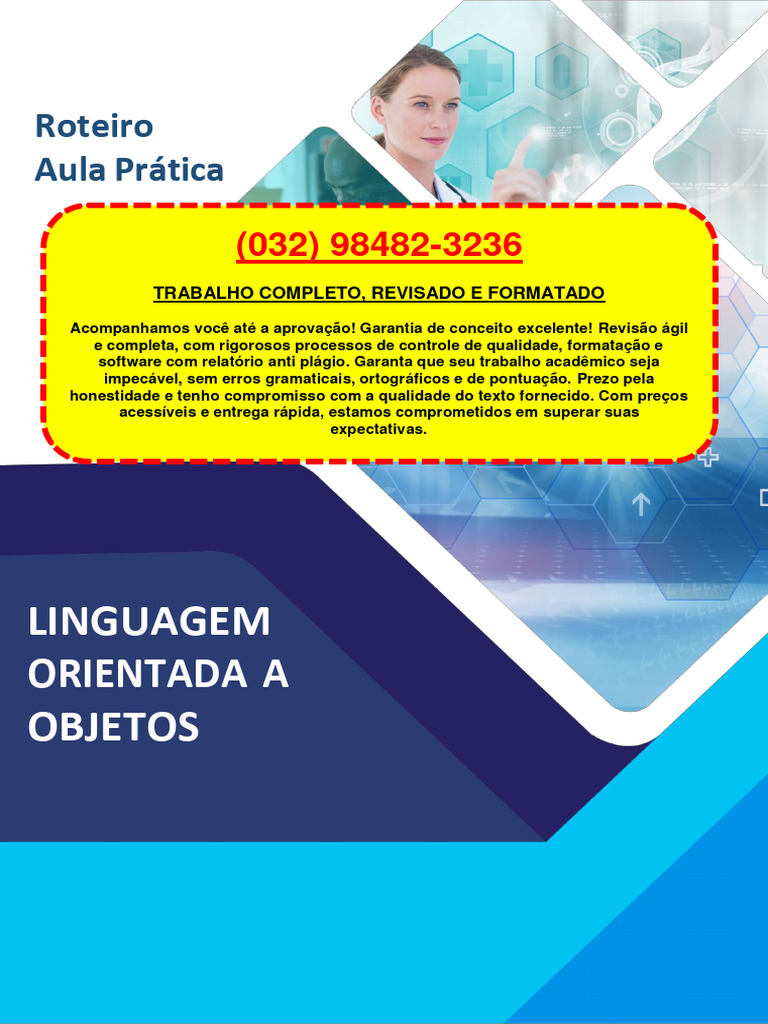 Resolução - (032) 98482-3236 - Roteiro de Aula Prática - Linguagem ... Resolução - (032) 98482-3236 - Roteiro de Aula Prática - Linguagem ...