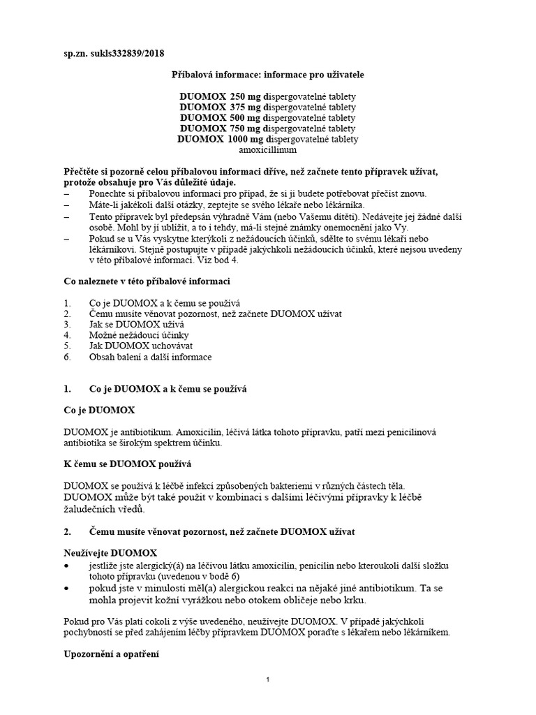 DUOMOX 1000 14X1000MG Tablety 2 | PDF