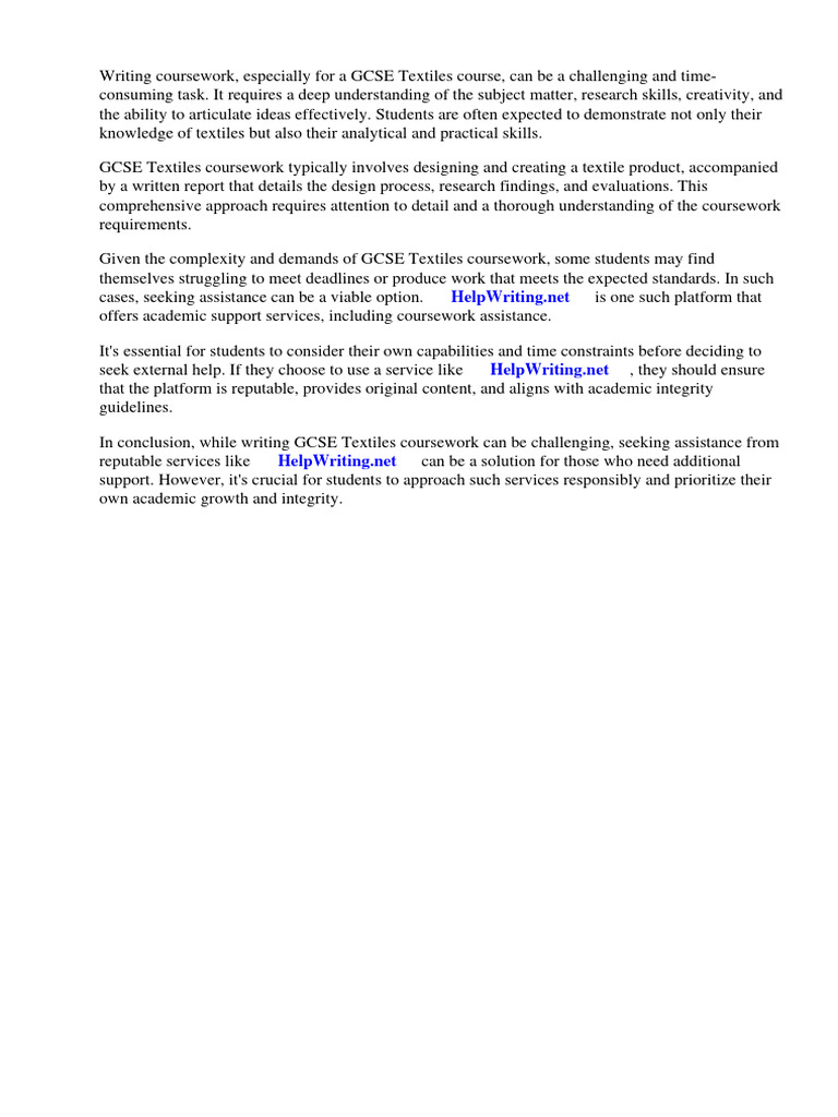 Gcse Textiles Coursework Order | PDF | Textiles | Clothing