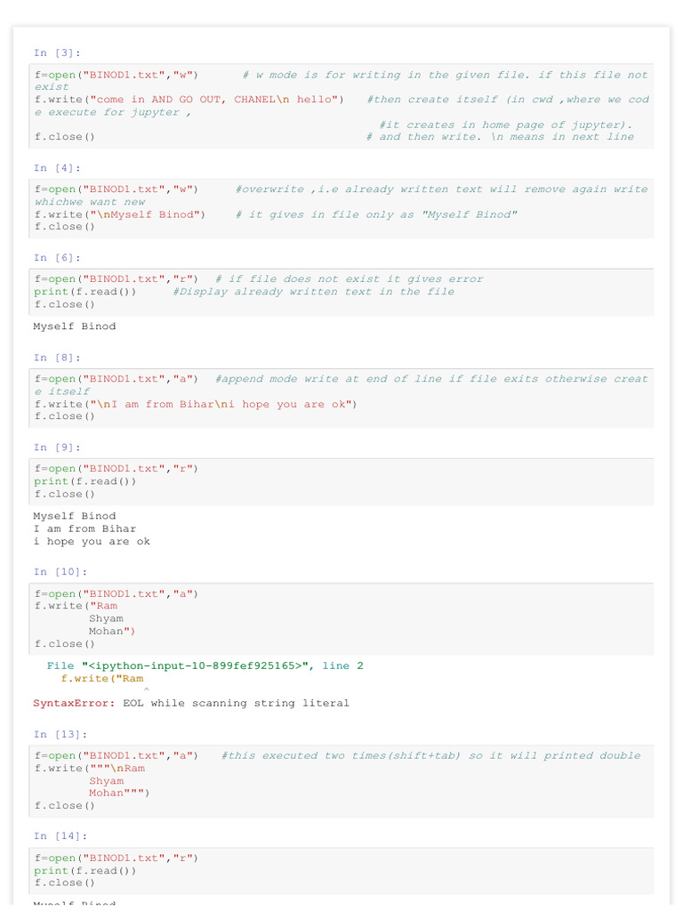 Python File Operations and Error Handling | PDF | Text File | Integer (Computer Science)