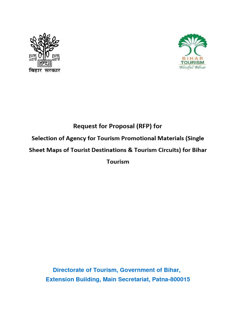 RPF Selection of Agency For Printing Maps For Bihar Tourism 12-07-23 ...