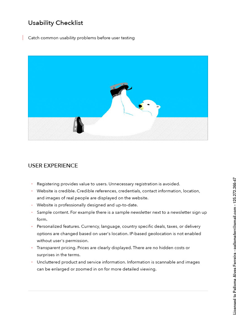 Usability Checklist | PDF | Usability | Computer Keyboard