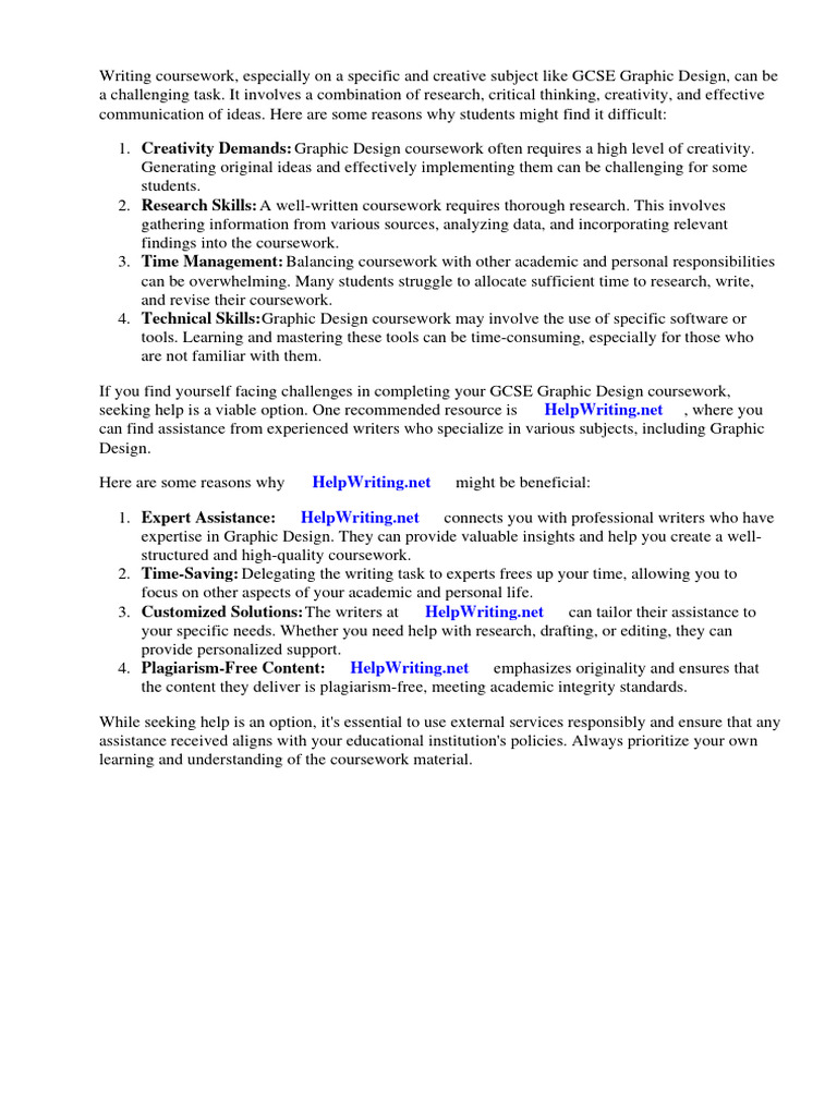 Gcse Graphic Design Coursework Examples | PDF