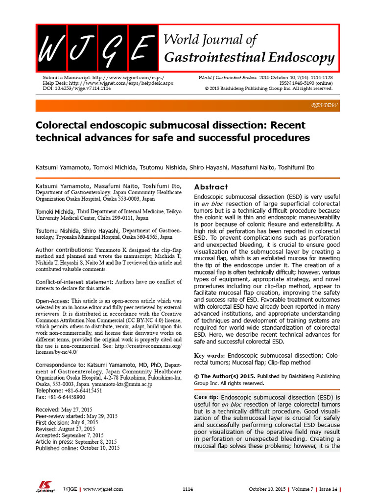 ESD Technique For Endoscopist | PDF | Clinical Medicine | Diseases And ...