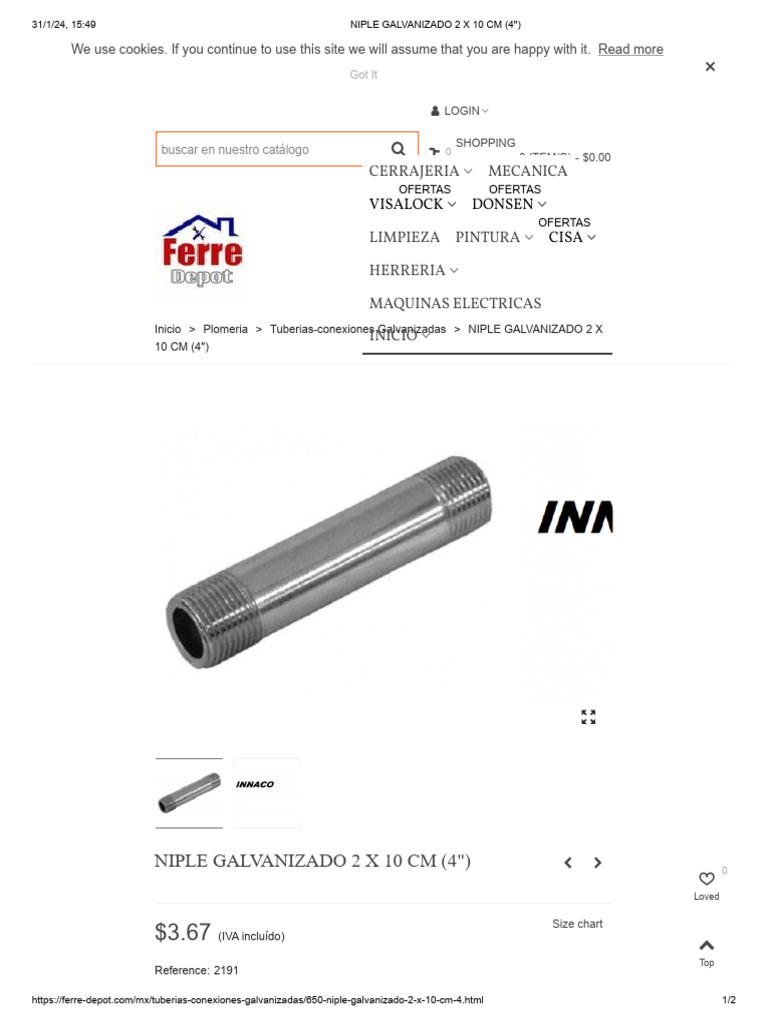 Niple Galvanizado 2 X 10 CM (4 - ) | PDF