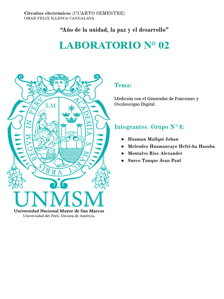 Laboratorio 03 CIRCUITOS ELECTRÓNICOS | PDF | Corriente eléctrica | Frecuencia