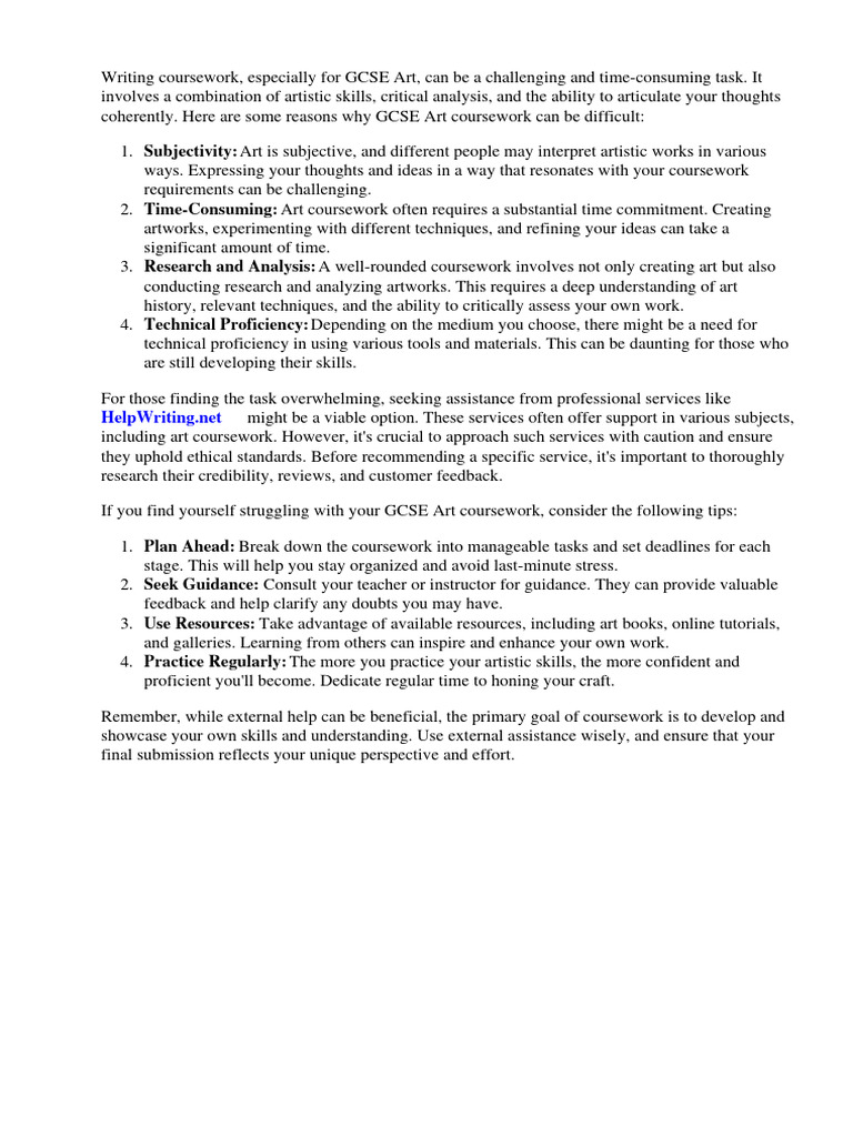 Gcse Art Coursework Help | PDF | Drawing | Paintings